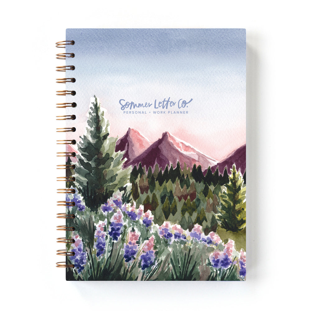 NEW! mountain sunset undated personal and work planner – Sommer Letter Co.
